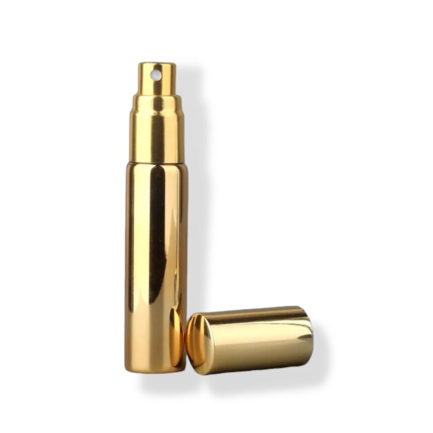 Botella De Cristal 10ml Dorado Metalico – Sekega